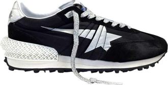 Golden Goose Running Marathon Tige en nylon avec bout et &eacute;peron en daim imprim&eacute; &eacute;toile et talon lamin&eacute;