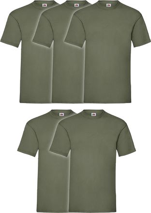 Fruit Of The Loom Valueweight Herren-T-Shirt, kurz&auml;rmelig, 5 St&uuml;ck, olivgr&uuml;n, XXL