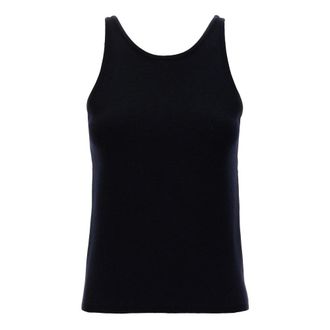 Max Mara Tanktop aus Stretch-Wolle - - Tops - Damen - Blau - M