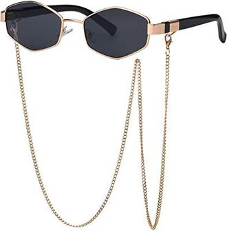 Generic Chaîne tendance 2025 pour hommes et femmes, lunettes de soleil décoratives, vacances en plein air, plage (couleur : G, taille : moyen)