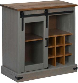 vidaXL Sideboard halden mit Schiebet&uuml;r Grau 80x40x80 cm Massivholz - Vidaxl