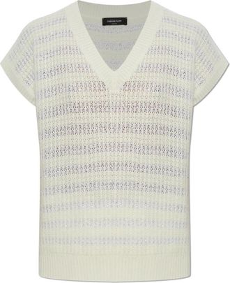 Fabiana Filippi Schimmernder Pailletten-Westen - - Knitwear - Damen - Wei&szlig; - 2XS