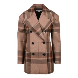 Stella McCartney Femme, Manteaux, Brun, Taille: 36 FR Manteau crois&eacute;