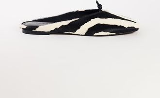 Topshop Blythe mule plate nou&eacute;e imprim&eacute; z&eacute;br&eacute; en cuir v&eacute;ritable &agrave; poils-Multi