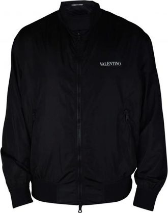 Valentino Garavani Homme, Vestes, Noir, Taille: S Tech Fabric Bomber Jacket