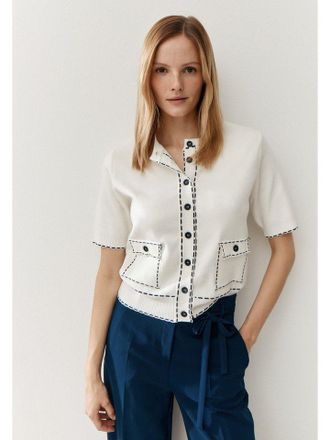 More & More Strickjacke stylishe Kurzarm-Strickjacke, Ziern&auml;hte