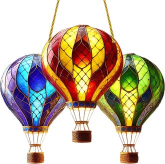 Generic Heißluftballon-Weihnachtsdekorationen, dekoratives Zubehör, wasserdichte Acryl-Weihnachtsornamente für Teenager, Erntedankfest, Bauernhof, Geburtstag