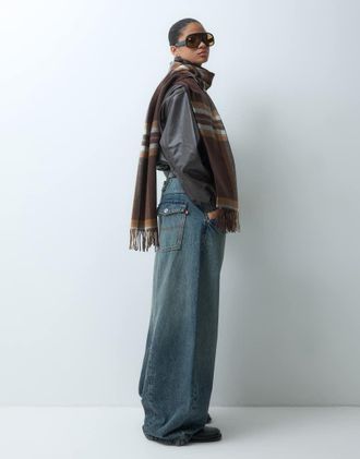 GANT Tartan-Schal aus Wolle in Braun