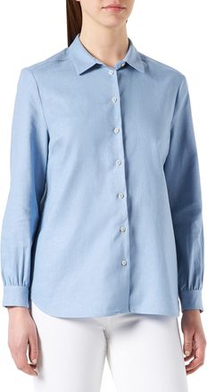 Noa Noa Womens Otn Organic Cotton Voile Shirt,Long Sleeve Hemd, Forever Blue, 38