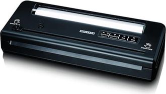 Melissa Melissa Vakuumierger&auml;t mit Rollenhalter - 65 kPa - Schwarz/Edelstahl - 8,5 x 39,8 x 15,5 cm - 110W, LED-Kontrollleuchte - f&uuml;r Trockene und Feuchte Leb