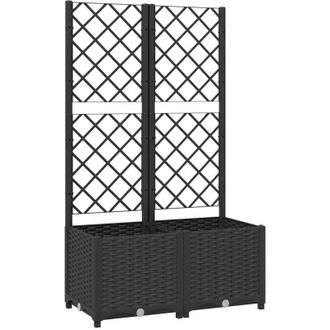 vidaXL Jardini&egrave;re avec treillis Noir 80x40x136 cm pp