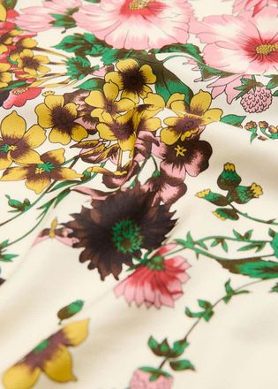 Mango Foulard satin&eacute; fleurs vert - Femme - Taille unique - MANGO