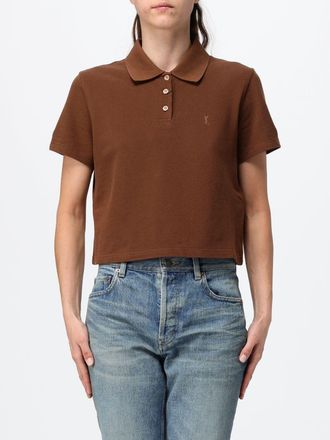 Saint Laurent Polo en coton avec monogramme YSL brod&eacute;