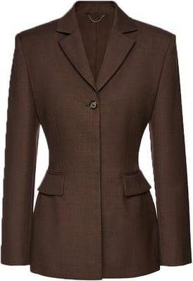 Magda Butrym Blazer cintr&eacute; &agrave; col tailleur en laine m&eacute;lang&eacute;e