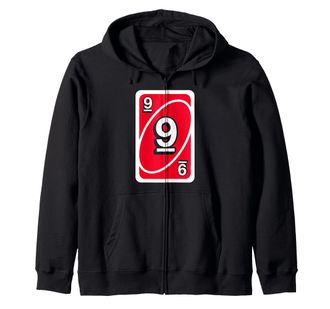 Uno Halloween Red 9 Karte Kapuzenjacke