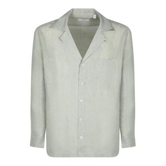 Lardini Klop Leinen Resort Hemd - - Shirts - Herren - Gr&uuml;n - S