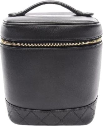 Chanel Pre-owned Sac &agrave; main en cuir bicolore - Femme - Pre-owned - Noir - Taille: ONE Size