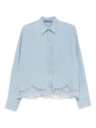 Ermanno Scervino floral lace shirt - Blau