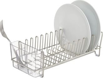 InterDesign iDesign 60115EU Classico Geschirrabtropfer, satiniert / durchsichtig