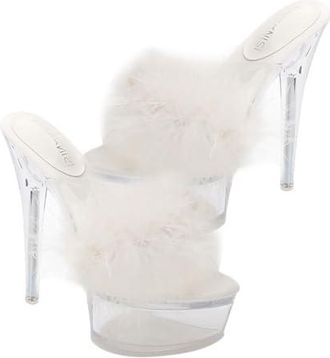 Minkissy Sandales à Talons Fins pour Fille Pantoufles Moelleuses à Talon Haut Confortables Et Élégantes