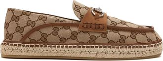 Gucci Horsebit-Espadrilles mit Monogrammmuster - Nude