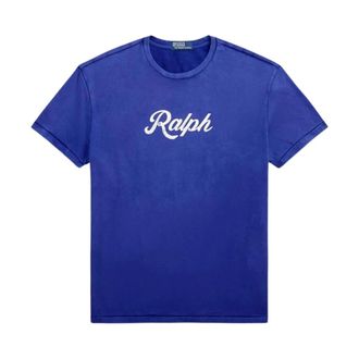 Polo Ralph Lauren Script Logo Baumwoll-T-Shirt - - Tops - Herren - Blau - XL
