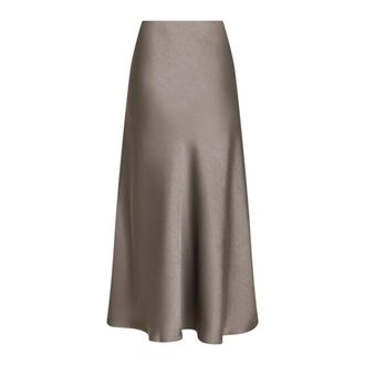 Neo Noir Femme, Jupes, Gris, Taille: 42 FR &Eacute;l&eacute;gante Jupe en Satin Gris Chaud