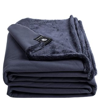 Zoeppritz Reborn Bliss-Decke - Kunstfell Kuscheldecke - flauschige und luxuri&ouml;se Fellimitat-Decke mit glatter R&uuml;ckseite - 140x190 cm - 970 charcoal - von zoeppr