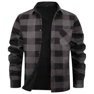 Generic Chemise &agrave; carreaux pour homme, col vert, grand t-shirt britannique &agrave; col en V, chemises de travail pour hommes, t-shirt &agrave; manches longues, t-shirt fin