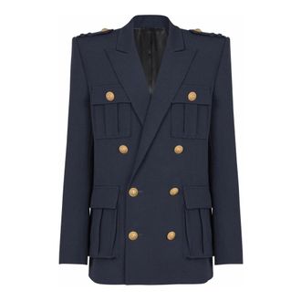 Balmain Saharienne Blazer Jacke - - Jackets - Herren - Blau - XL