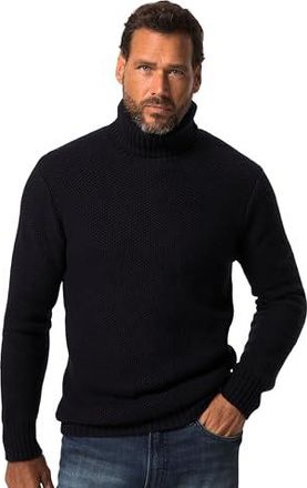 JP1880 Vêtements pour Hommes, Big & Tall Plus Size L-8XL Pull à col roulé en Tricot texturé 820774, Bleu Marine, 7XL Grande Taille