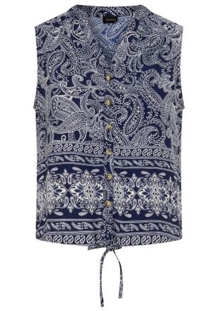 Laura Scott Blusentop LAURA SCOTT, Damen, Gr. 40, blau gemustert, Web, Obermaterial: 100% Polyester, bedruckt, figurumspielend, Blusen Blusentop, f&uuml;r Partymode un