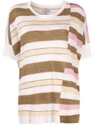 Woolrich t-shirt ample &agrave; rayures - Blanc