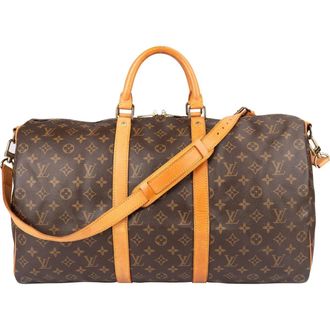 Louis Vuitton Crossbody Bags - Louis Vuitton Monogram Canvas Keepall 50 Bandoulie - Gr. unisize - in Braun - f&uuml;r Damen