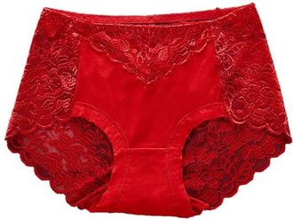 Generic sous-v&ecirc;tements pour Femmes Bikini sous-v&ecirc;tements &agrave; Absorption r&eacute;guli&egrave;re Slip Femme Taille Haute T48 Femme Grande Taille 54 (Red, XL)