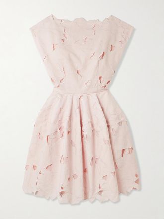 Erdem Mini-robe En Popeline &Agrave; Broderies Et &Agrave; D&eacute;coupes - Rose