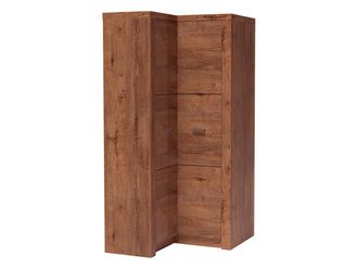 Mirjan24 Eckkleiderschrank Indiano I-14O, Eckschrank mit Kleiderstange und Einlegeb&ouml;den, Kleiderschrank, Dreht&uuml;renschrank (Esche Hell)