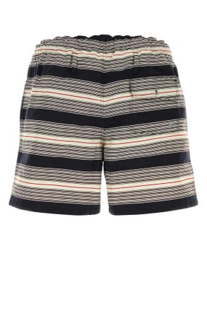 Prada Mens Striped Nylon Swimming Shorts Black Poliammidericiclata Swimwear