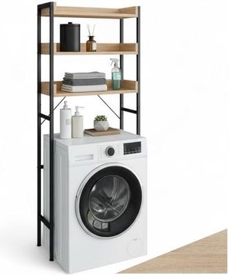 TecTake TecTake &Eacute;tag&egrave;re de Salle de Bain Meuble Salle de Bain en Bois et Acier 3 Niveaux 63 x 25 x 165 cm Meuble Industriel Meuble de Rangement WC avec syst&egrave;m