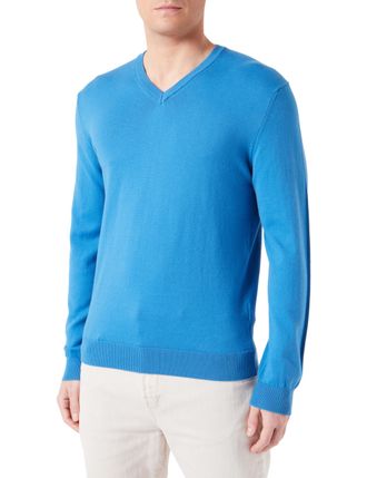 Benetton Herren T-Shirt V-Ausschnitt M/L 1098u4486 Pullover, Bluette 3 m6, XX-Large
