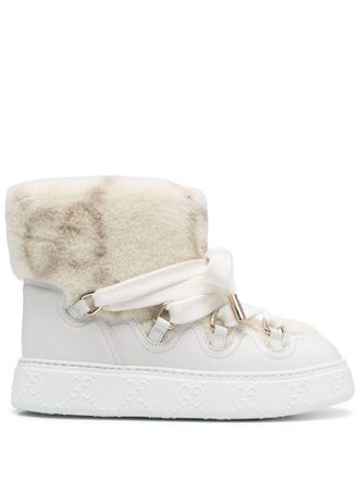 Gucci Stiefeletten mit Faux Shearling - Nude