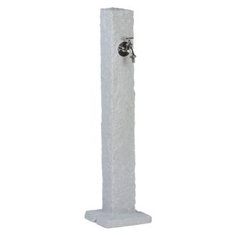Prosperplast Wasserzapfstelle grau Wasserentnahmestelle Natura Farbe granit aus hochwertigem Kunststoff mit Wasserhahn. Die Wasserzufuhr erfolgt &uuml;ber ein handels&uuml;b