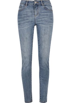 Urban Classics Damen Ladies Mid Waist Skinny Jeans Midstone Washed, 26
