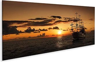 Islandburner Tableau Tableaux Un bateau pirate en pleine mer Cadre sur Toile Impression Photo Affiches