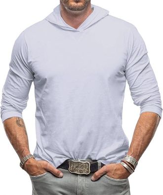 ORANDESIGNE Herren Hoodie Einfarbig Kapuzenpullover Casual Langarm Shirts Outdoor Sweatshirt mit Kapuze Herbst Basic Kapuzenshirt A Wei&szlig; XS