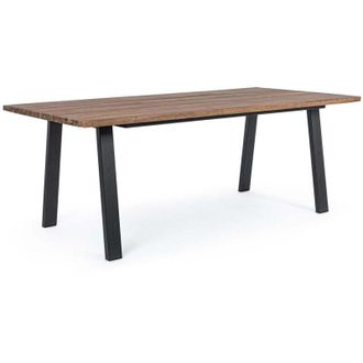 BIZZOTTO Bizzotto - Fester Tisch Oslo aus Akazienholz mit Metallf&uuml;&szlig;en f&uuml;r den Garten 200 x 100 cm -Anthrazit