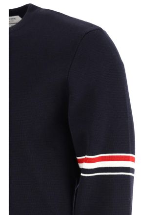 Thom Browne Mens Cotton Crewneck Sweater Navy