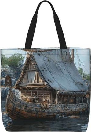 Generic Vieux Bateau Viking Sac A Main Femme L&eacute;ger Tote Bag D&eacute;contract&eacute; Sac &Agrave; Bandouli&egrave;re Pour Travail Universit&eacute; Voyage