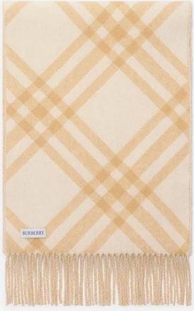 Burberry Check Wool Scarf - Sand