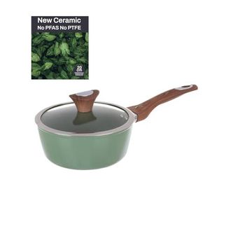 KASANOVA Casserole 1 poign&eacute;e 20 cm avec couvercle vert New Ceramic